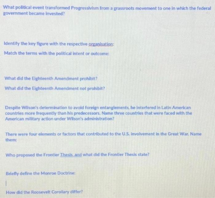 use the book U.S. History on openstax chapters 21,22, | Chegg.com