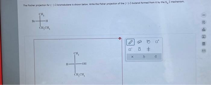Solved The fischer projection for (−)−2-bromobutane is shown | Chegg.com