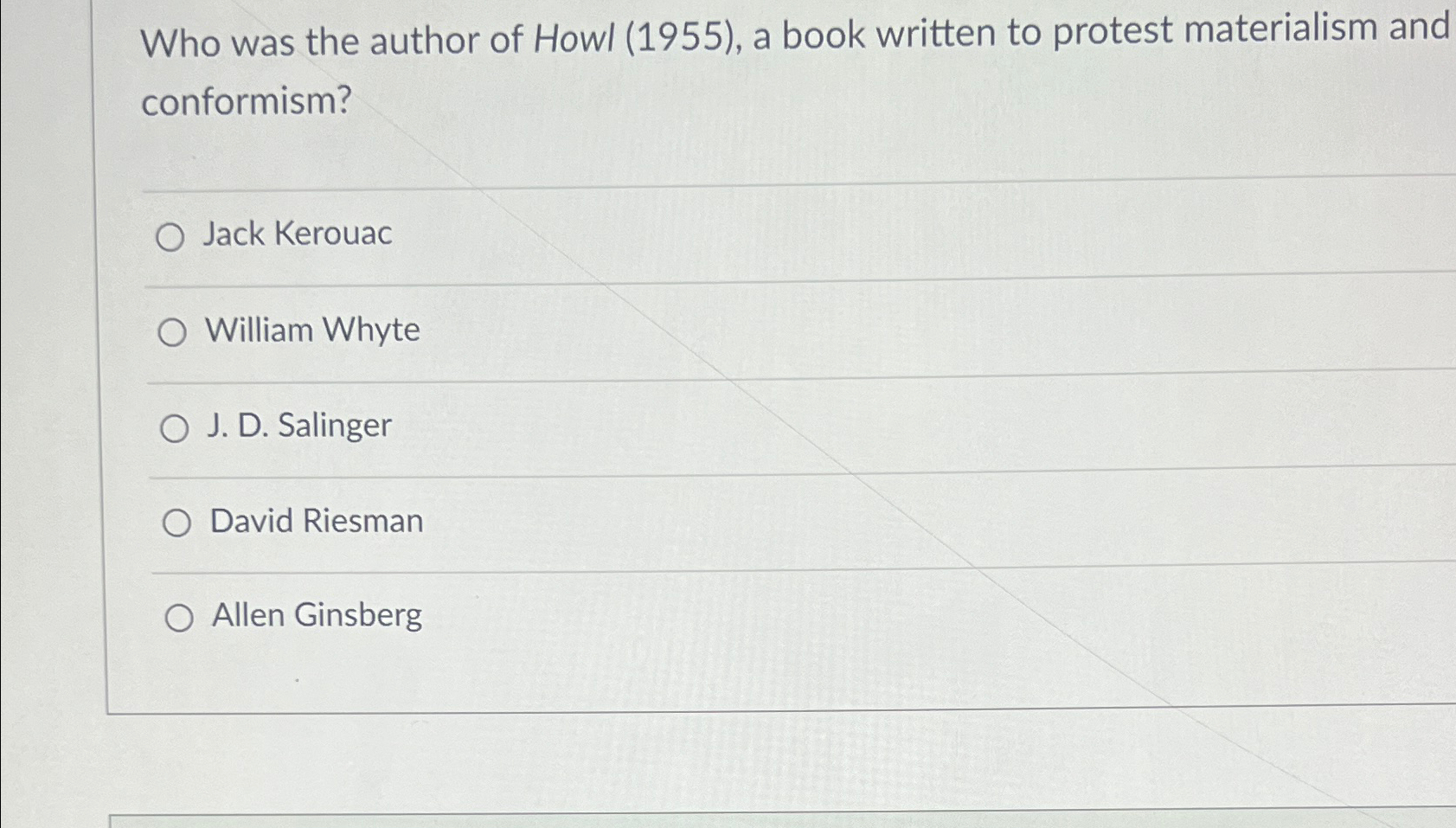 Solved Who was the author of Howl (1955), ﻿a book written to | Chegg.com