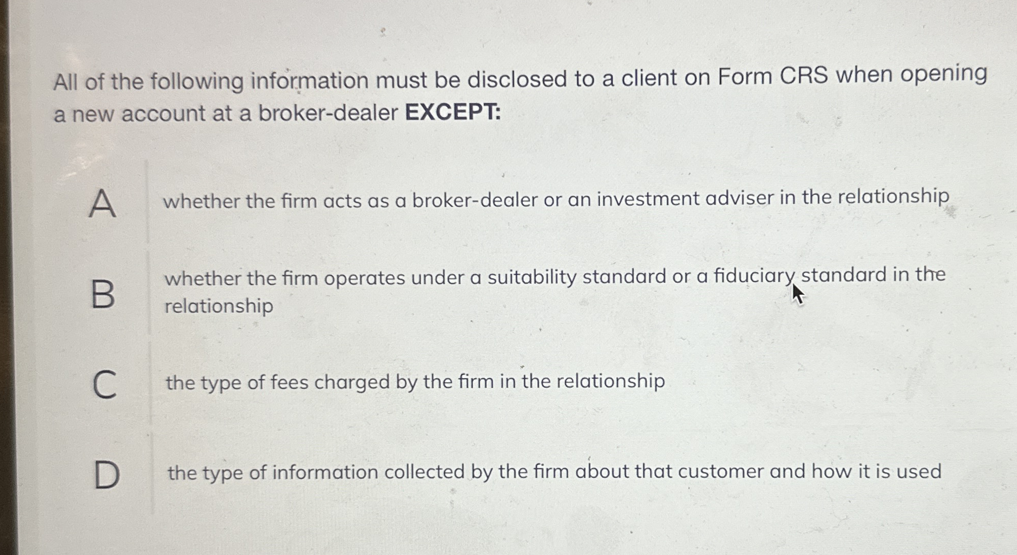 Solved All of the following information must be disclosed to | Chegg.com