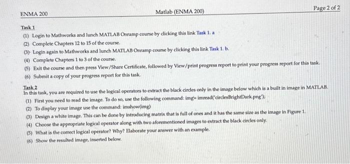 Solved Tack 1 (1) Login to Mathworks and lunch MATLAB Onramp | Chegg.com