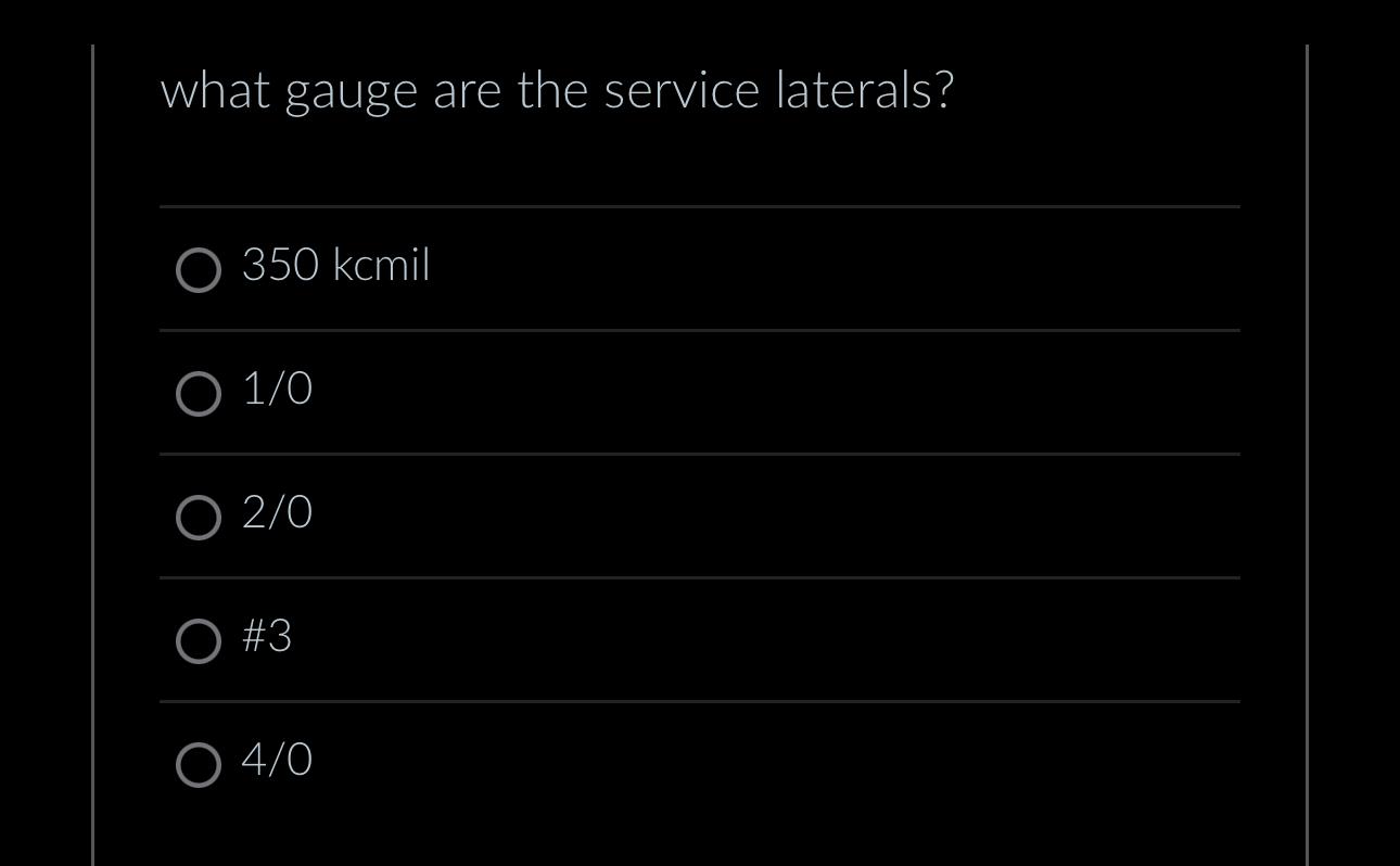 Solved what gauge are the service laterals? | Chegg.com
