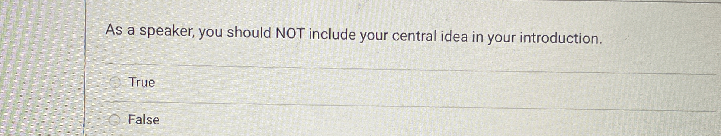 Solved As a speaker, you should NOT include your central | Chegg.com
