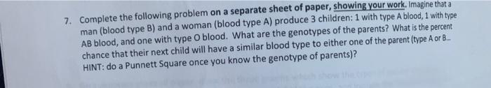 Solved Complete the following problem on a separate sheet of | Chegg.com