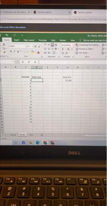 Solved On the Reeds sheet, create a formula in D4 that | Chegg.com