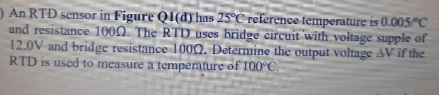 Solved 4-Wire RTD Bridge Circuit DO RTD Lead Resistance RT | Chegg.com