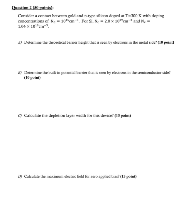 Solved Question 2 (50 points): Consider a contact between | Chegg.com