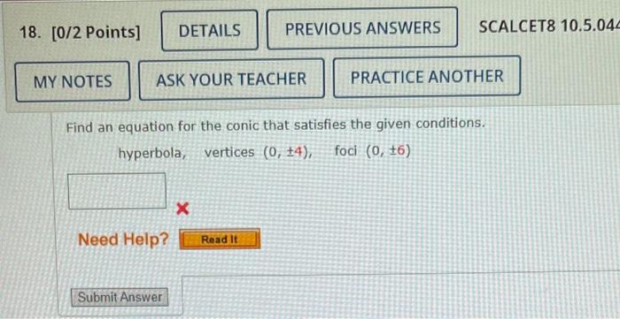 Solved 18. [0/2 Points] DETAILS PREVIOUS ANSWERS SCALCET8 | Chegg.com