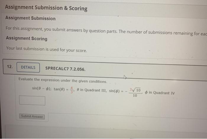 Solved Assignment Submission & Scoring Assignment Submission | Chegg.com