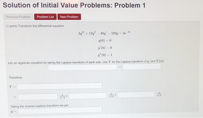 Solved Solution of Initial Value Problems: Problem 1 | Chegg.com