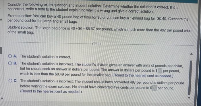 Solved Consider the following exam question and student | Chegg.com