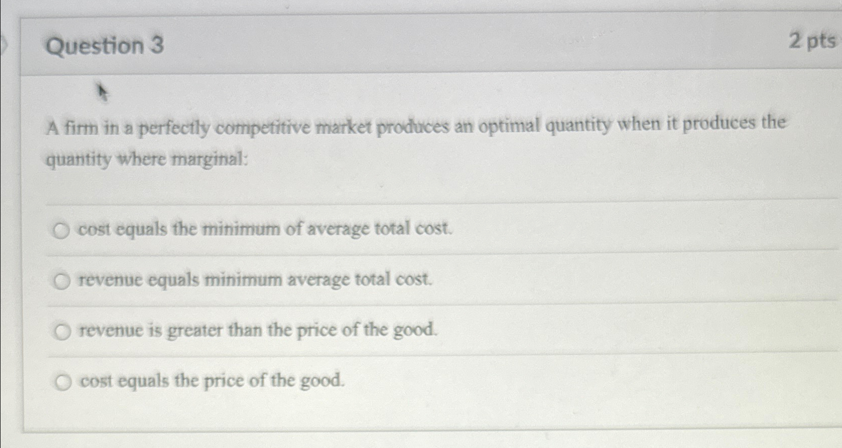 Solved Question 32 ﻿ptsA firm in a perfectly competitive | Chegg.com