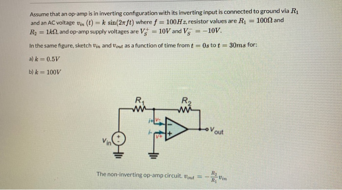 Solved Assume that an op-amp is in inverting configuration | Chegg.com