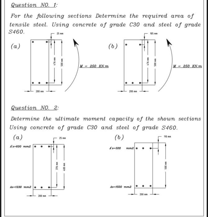 Solved Question NO. 1:For the following sections Determine | Chegg.com