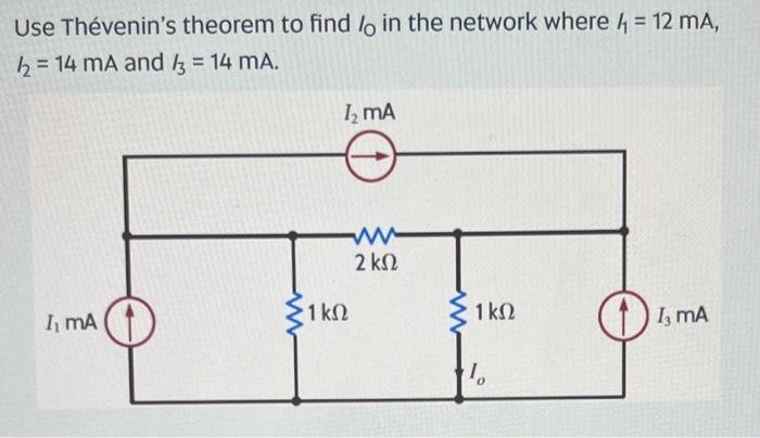 Solved Use Thévenin's theorem to find I0 in the network | Chegg.com