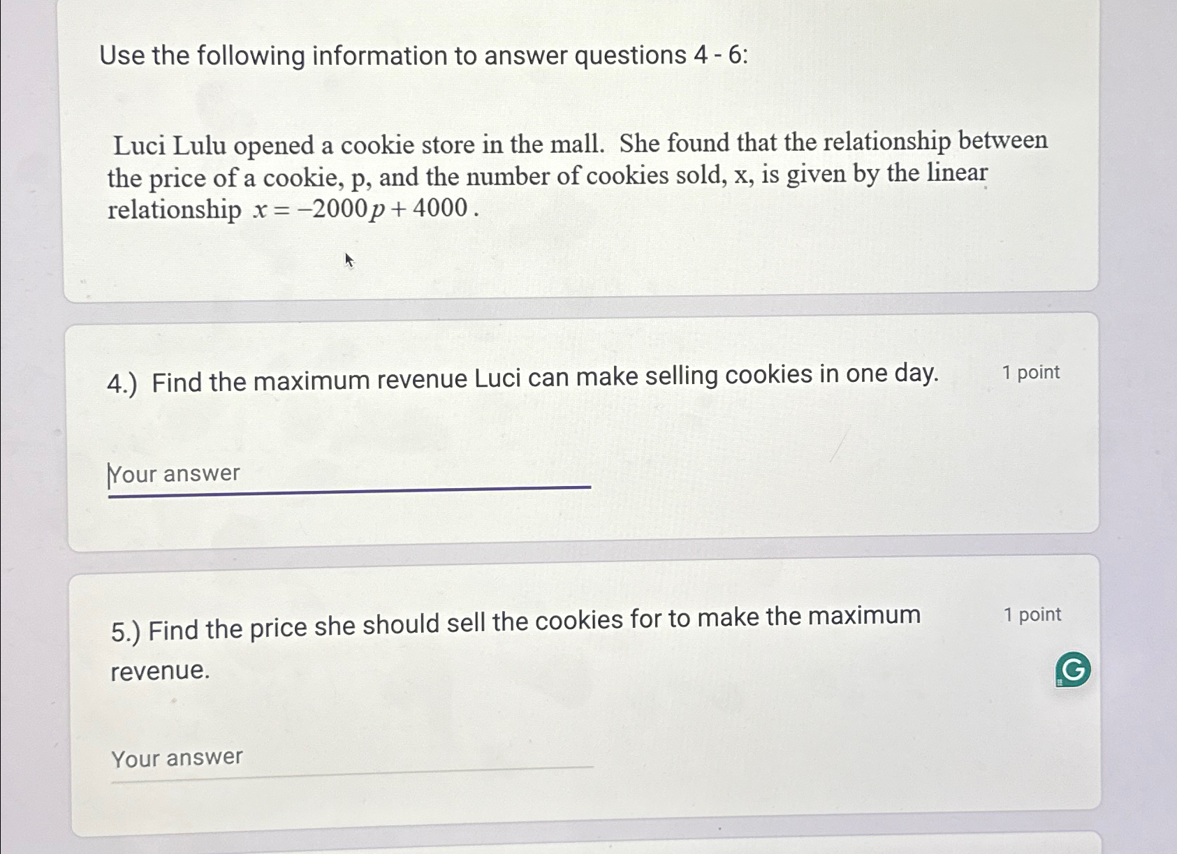 Solved Use the following information to answer questions | Chegg.com