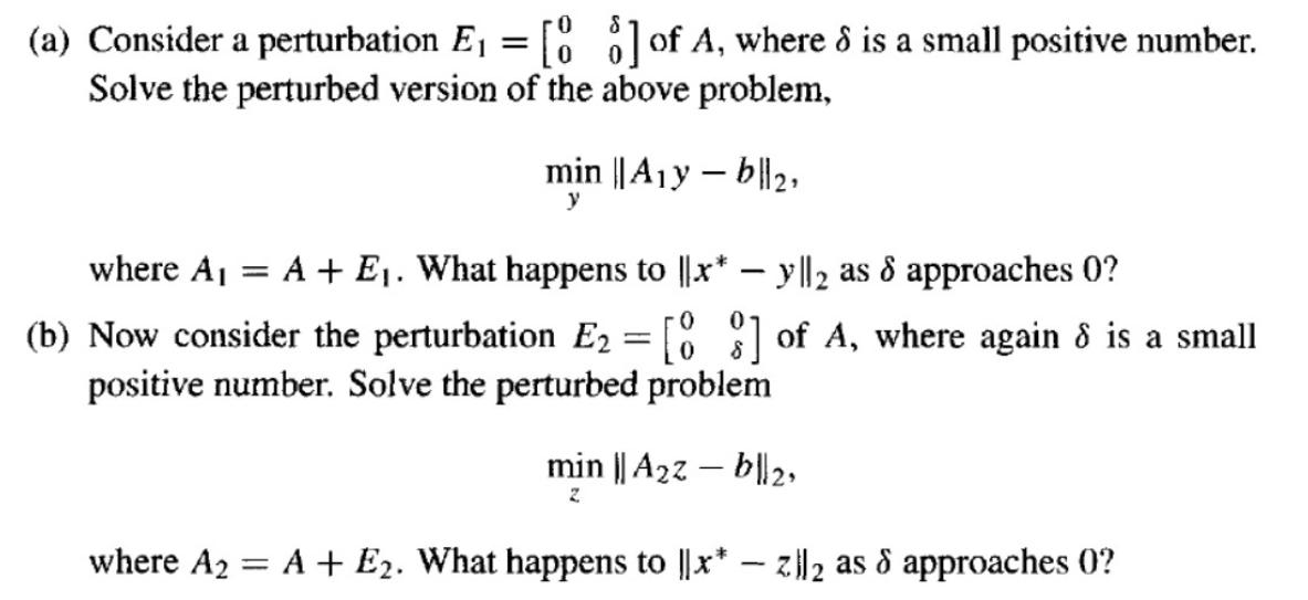 Solved Consider the problem of finding the minimum 2-norm | Chegg.com