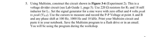 Solved 5 Using Multisim Construct The Circuit Shown In 7734