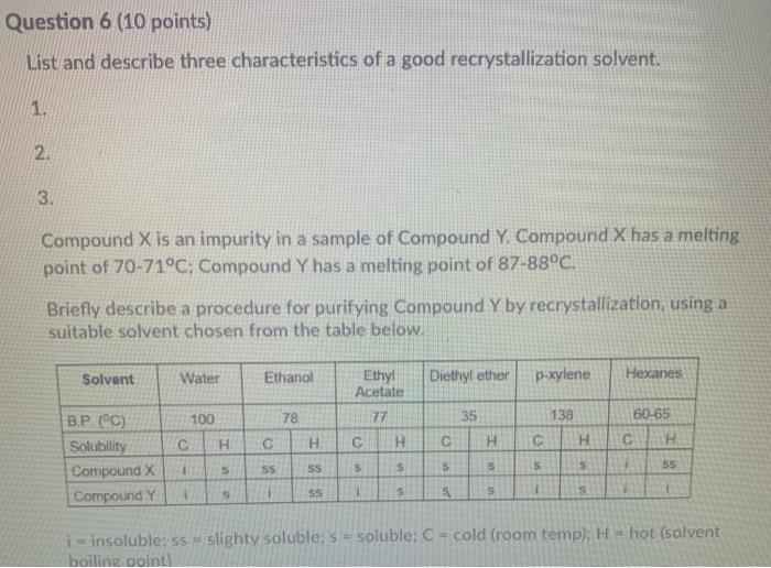 Solved Question 6 (10 points) List and describe three | Chegg.com