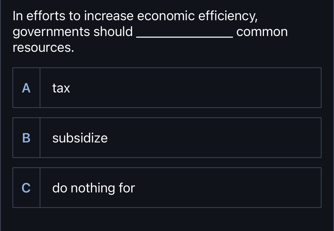 Solved In efforts to increase economic efficiency, | Chegg.com