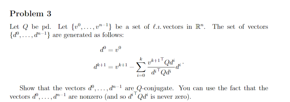 Solved Problem 3Let Q ﻿be pd. ﻿Let {v0,dots,vn-1} ﻿be a set | Chegg.com