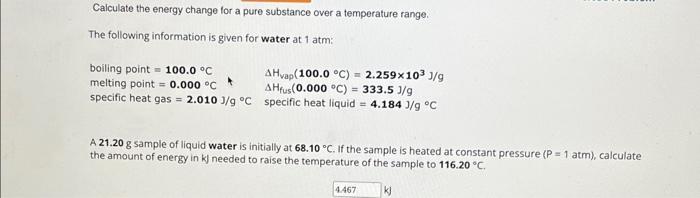Solved Calculate the energy change during a phase change. | Chegg.com