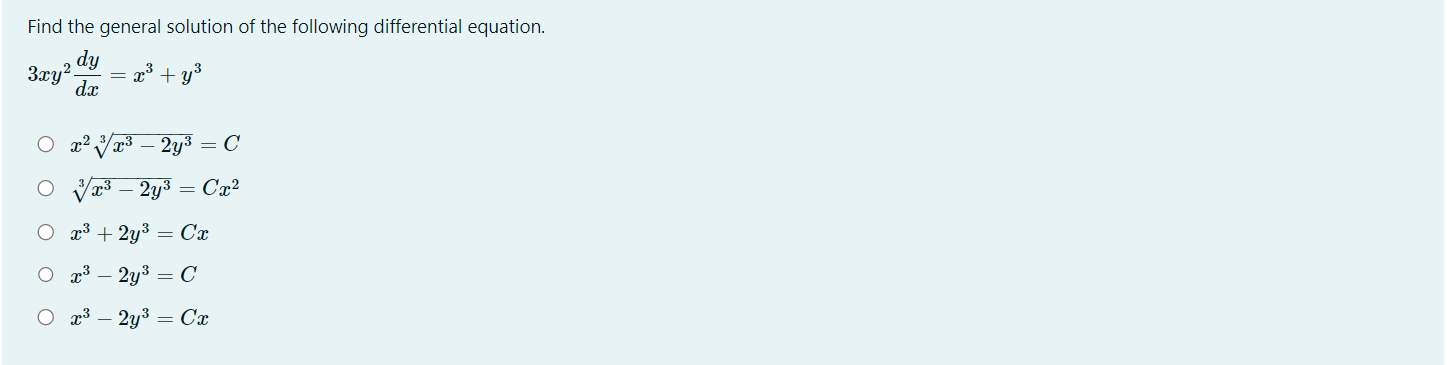 Solved Find the general solution of the following | Chegg.com