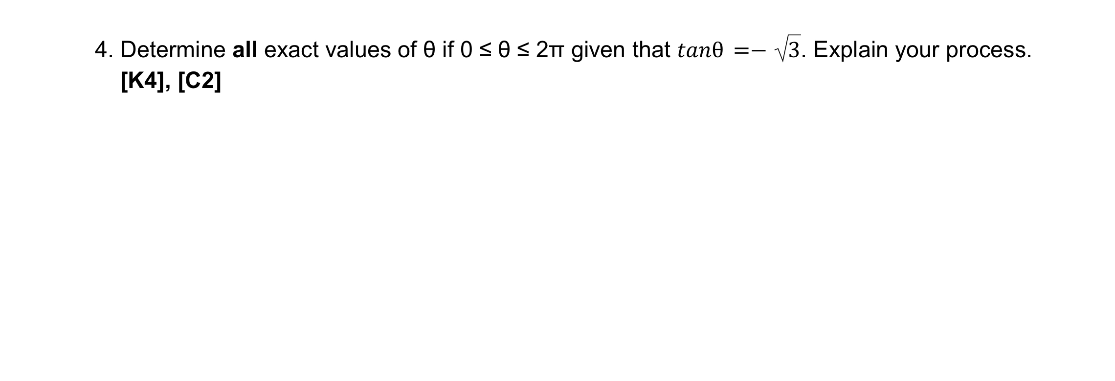 Solved Determine all exact values of θ ﻿if 0≤θ≤2π ﻿given | Chegg.com