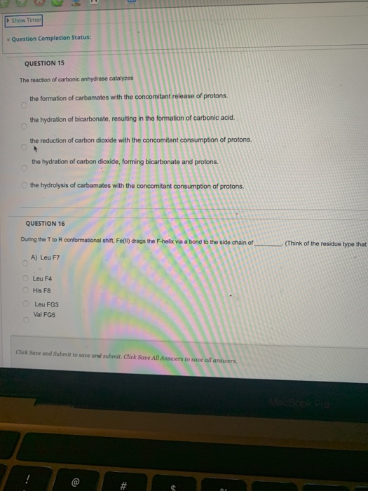 Solved → Show Timer Question Completion Status: QUESTION 15 | Chegg.com