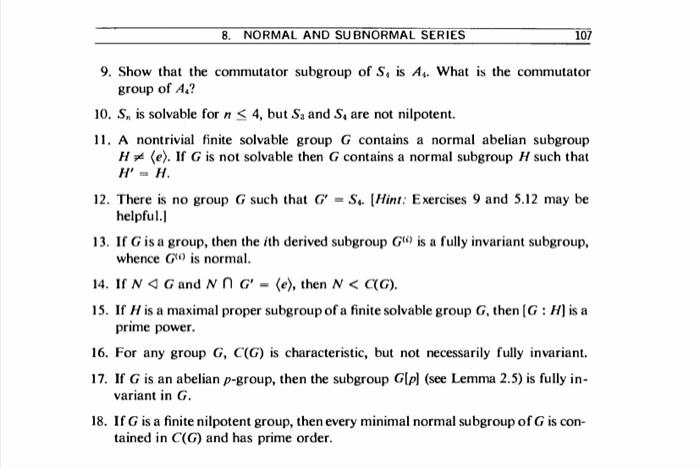 Solved 9. Show that the commutator subgroup of S4 is A4. | Chegg.com