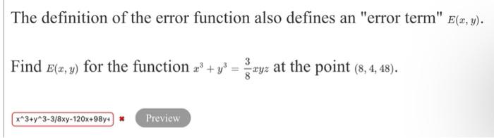 Solved The definition of the error function also defines an | Chegg.com