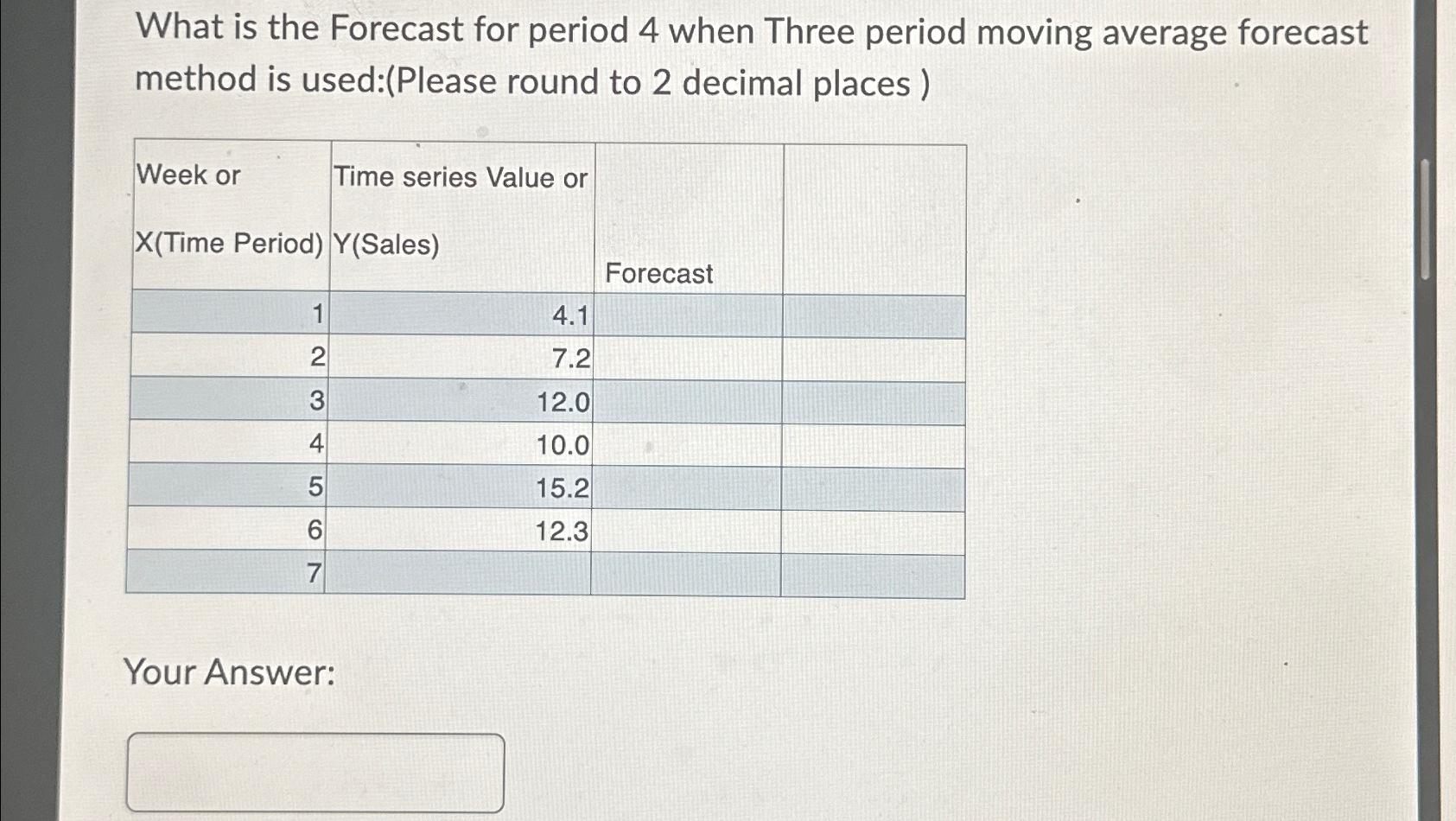 Solved What is the Forecast for period 4 ﻿when Three period | Chegg.com