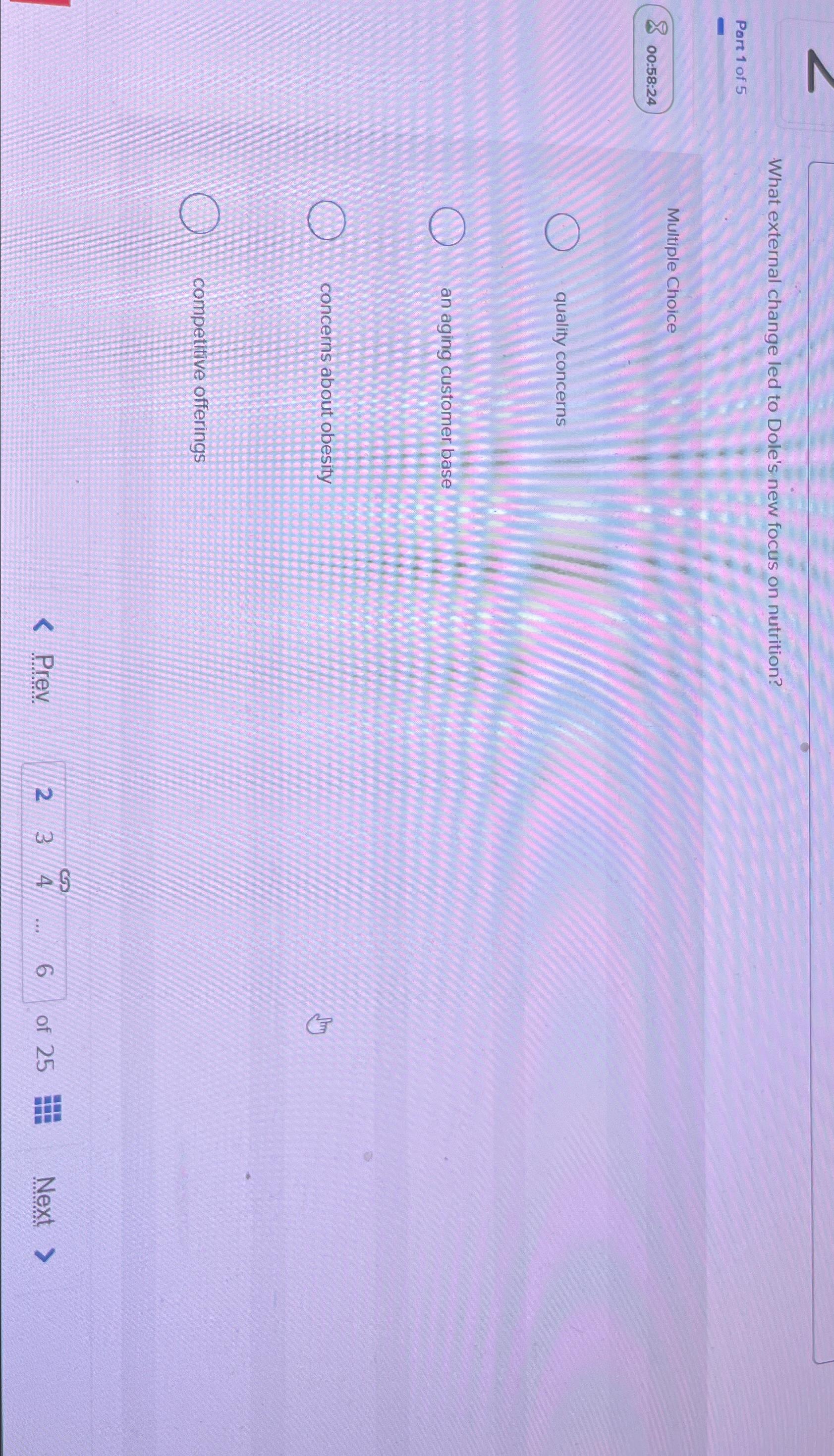 Solved What external change led to Dole's new focus on | Chegg.com