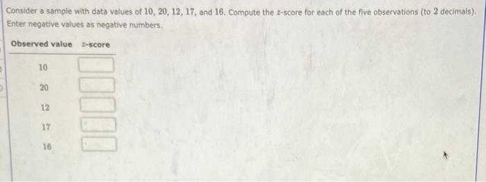 Solved Consider a sample with data values of 10, 20, 12, 17, | Chegg.com