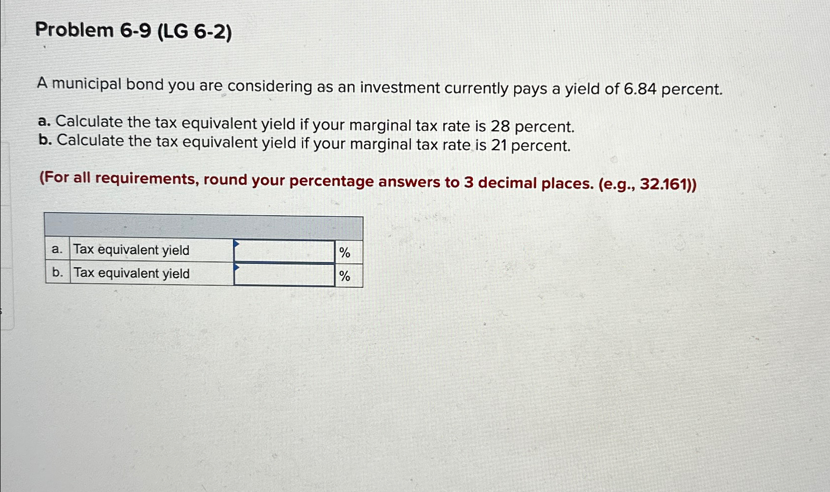 Solved Problem 6-9 (LG 6-2)A municipal bond you are | Chegg.com