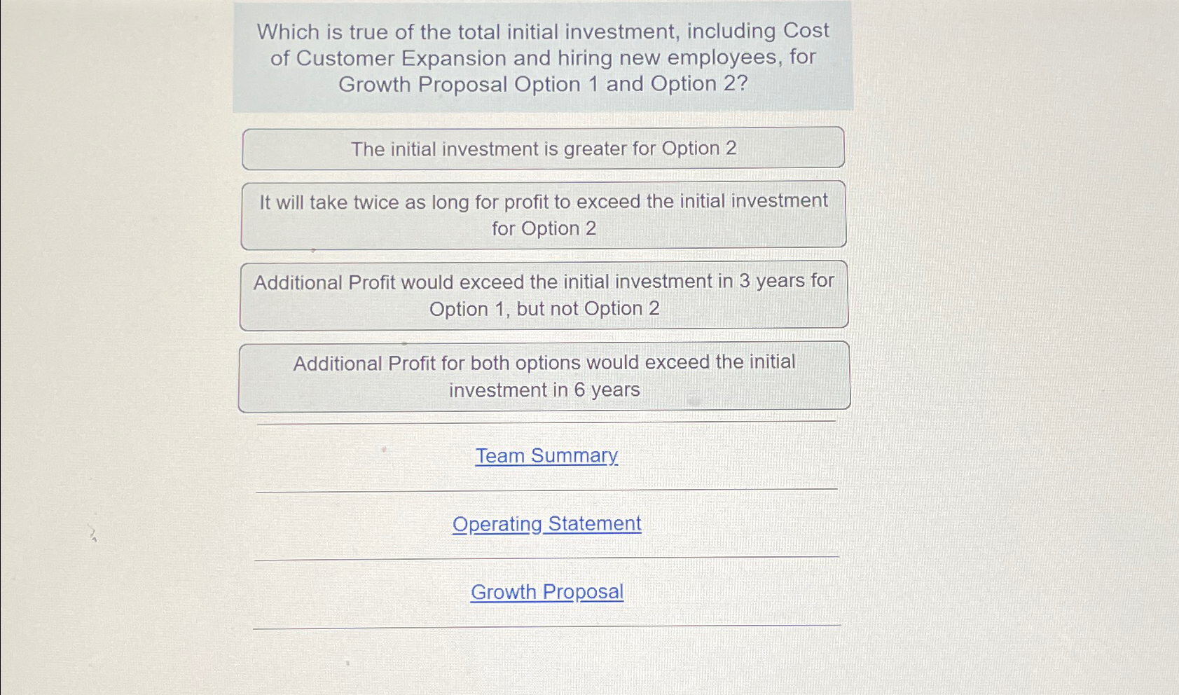 Solved Which is true of the total initial investment, | Chegg.com