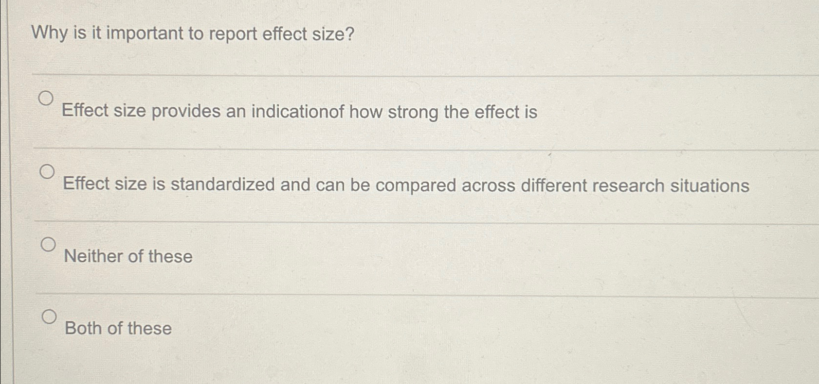 Solved Why is it important to report effect size?Effect size | Chegg.com