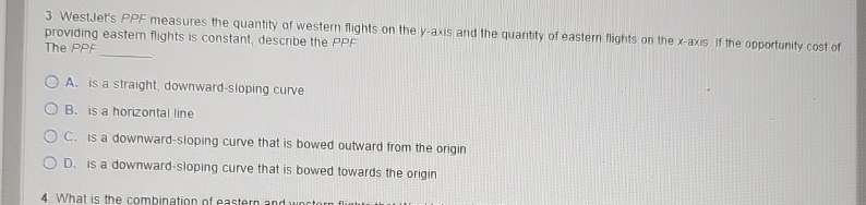 Solved WestJet's PPF measures the quantity of western | Chegg.com