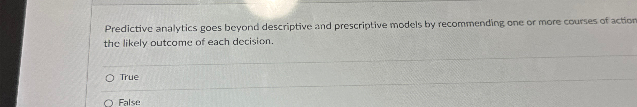 Solved Predictive analytics goes beyond descriptive and | Chegg.com