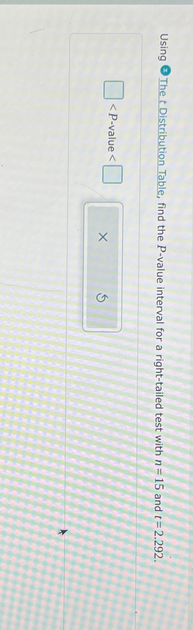 Using Θ ﻿The t Distribution Table, find the P-value | Chegg.com
