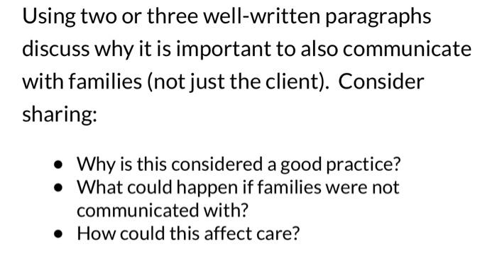 Solved Using two or three well-written paragraphs discuss | Chegg.com