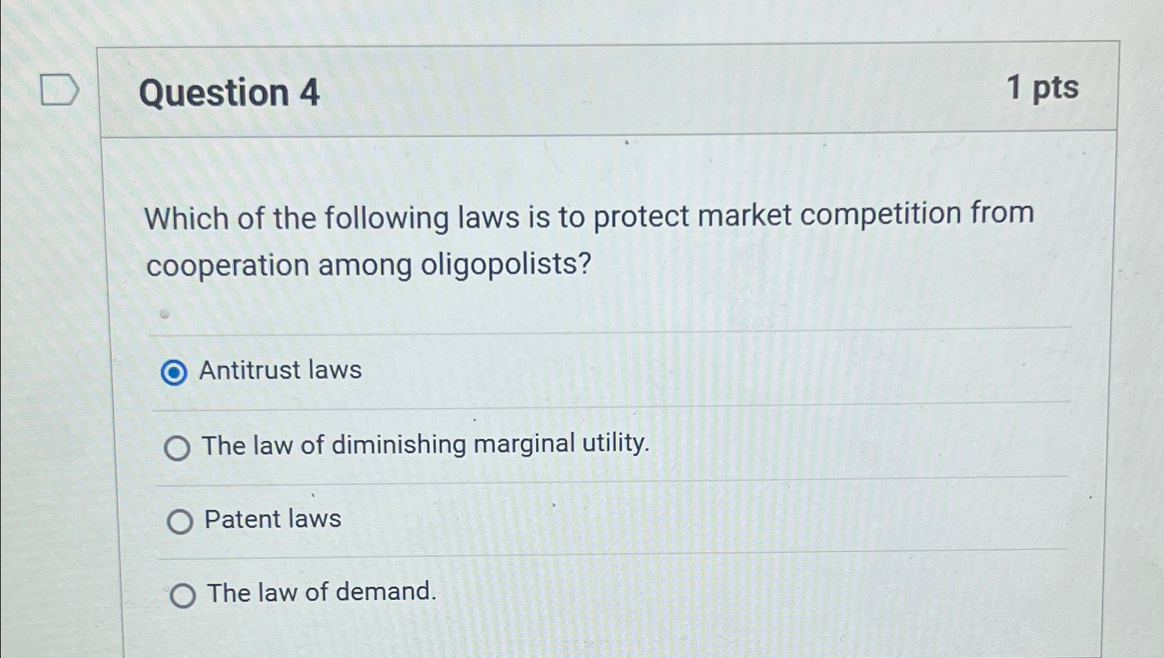 Solved Question 41ptsWhich of the following laws is to | Chegg.com