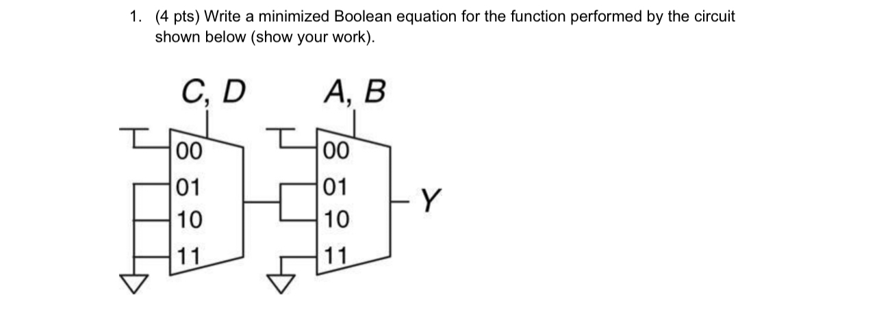 Solved 4 ﻿pts ﻿write A Minimized Boolean Equation For The