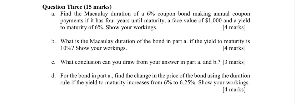 Solved Question Three (15 ﻿marks)a. ﻿Find the Macaulay | Chegg.com