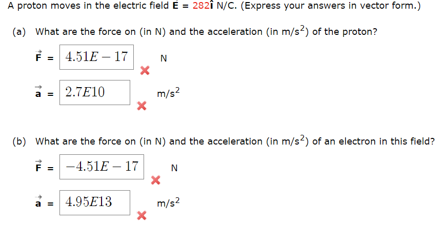 Solved A proton moves in the electric field | Chegg.com
