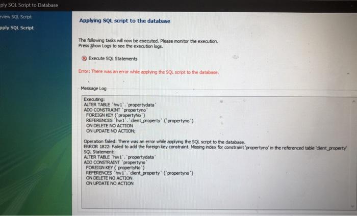 Solved Ply Sql Script To Database View Sql Script Applying