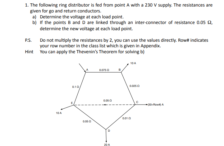 Solved 1. The following ring distributor is fed from point A | Chegg.com
