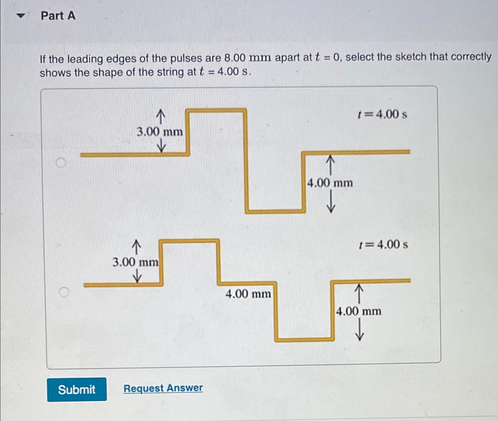 Solved Part AIf the leading edges of the pulses are 8.00mm | Chegg.com