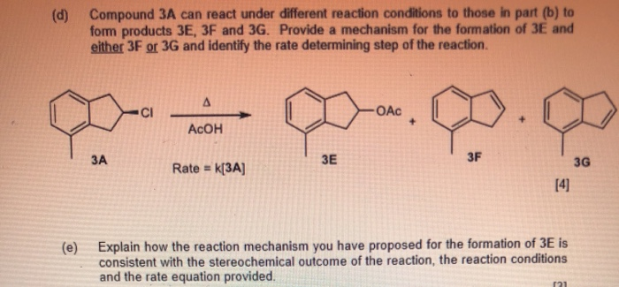 Solved (d) Compound 3A can react under different reaction | Chegg.com