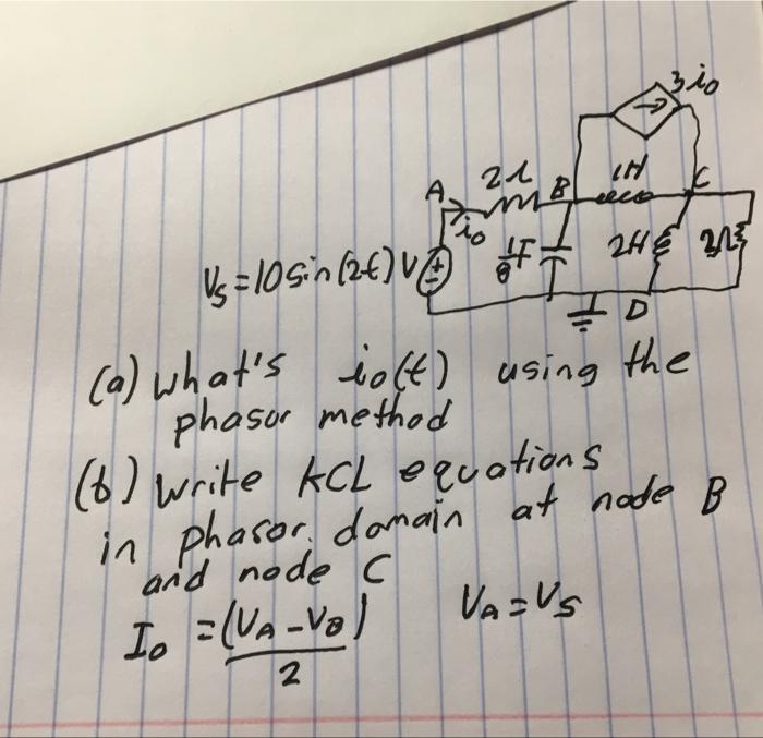 Solved (a) What's i0(t) using the phasor method (b) write | Chegg.com